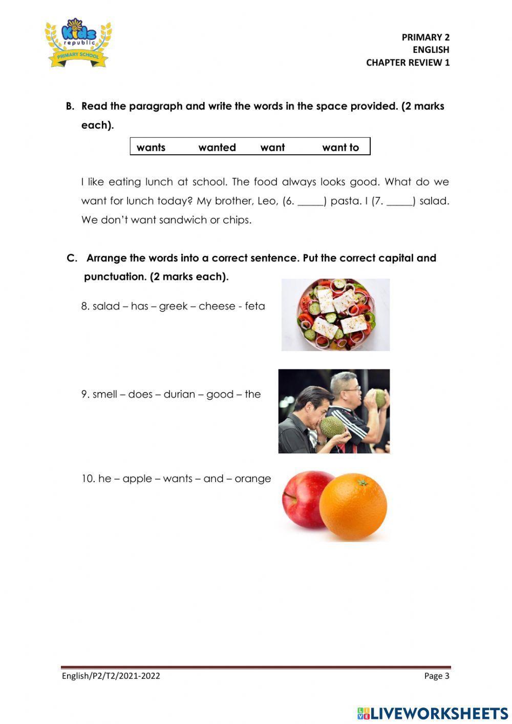 My Favorite Food | Free Interactive Worksheets | 1574504