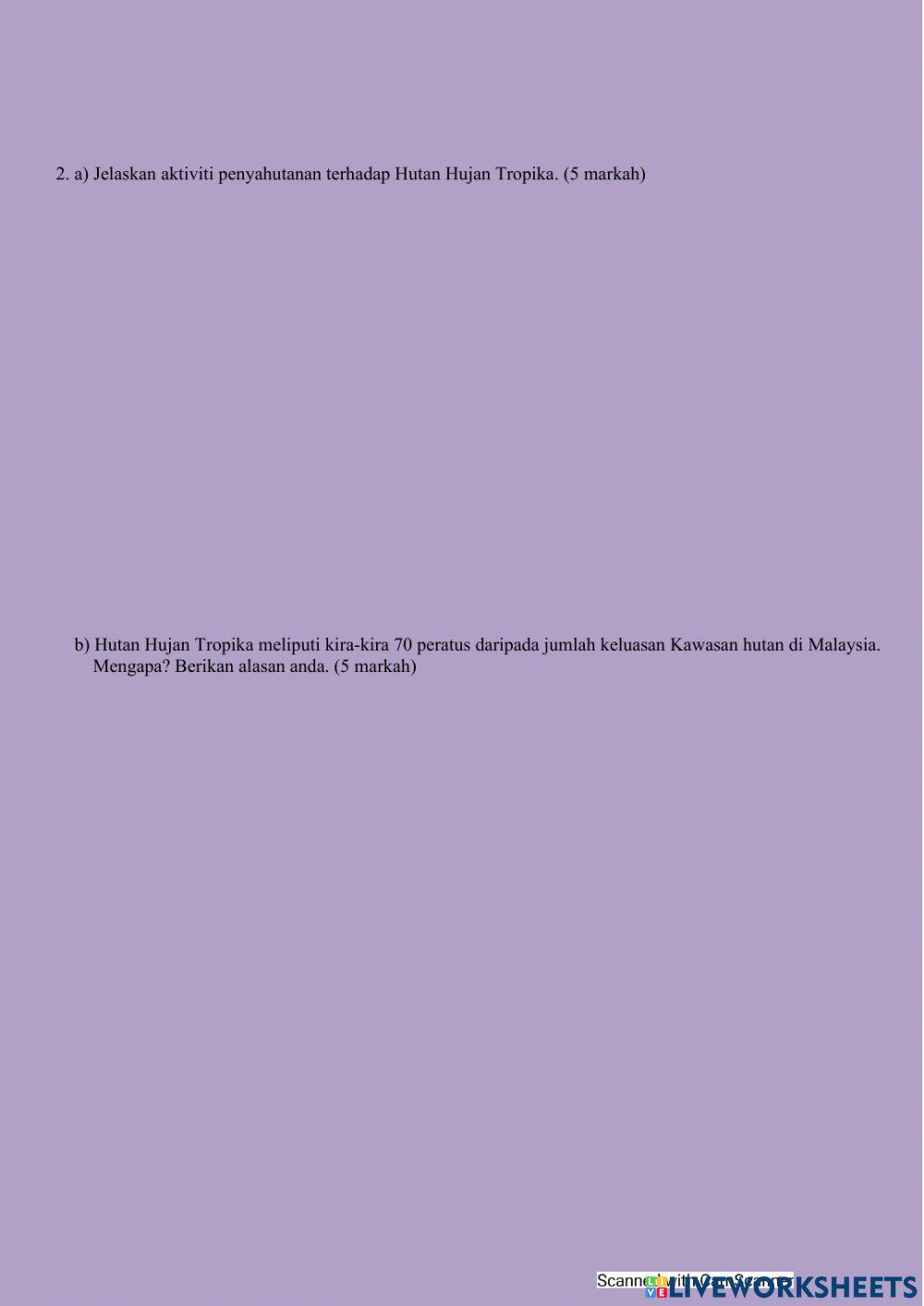 LATIHAN ULANGKAJI TINGKATAN 3 BAB 4 (STRUKTUR DAN ESEI) online exercise for | Live Worksheets