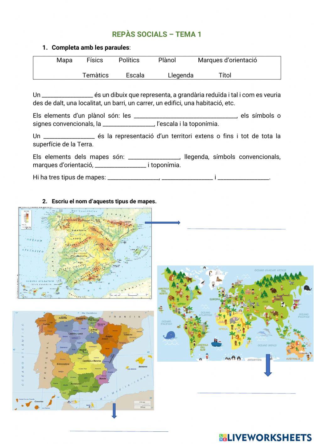 Mapas - Sociale… | Free Interactive Worksheets | 1574954