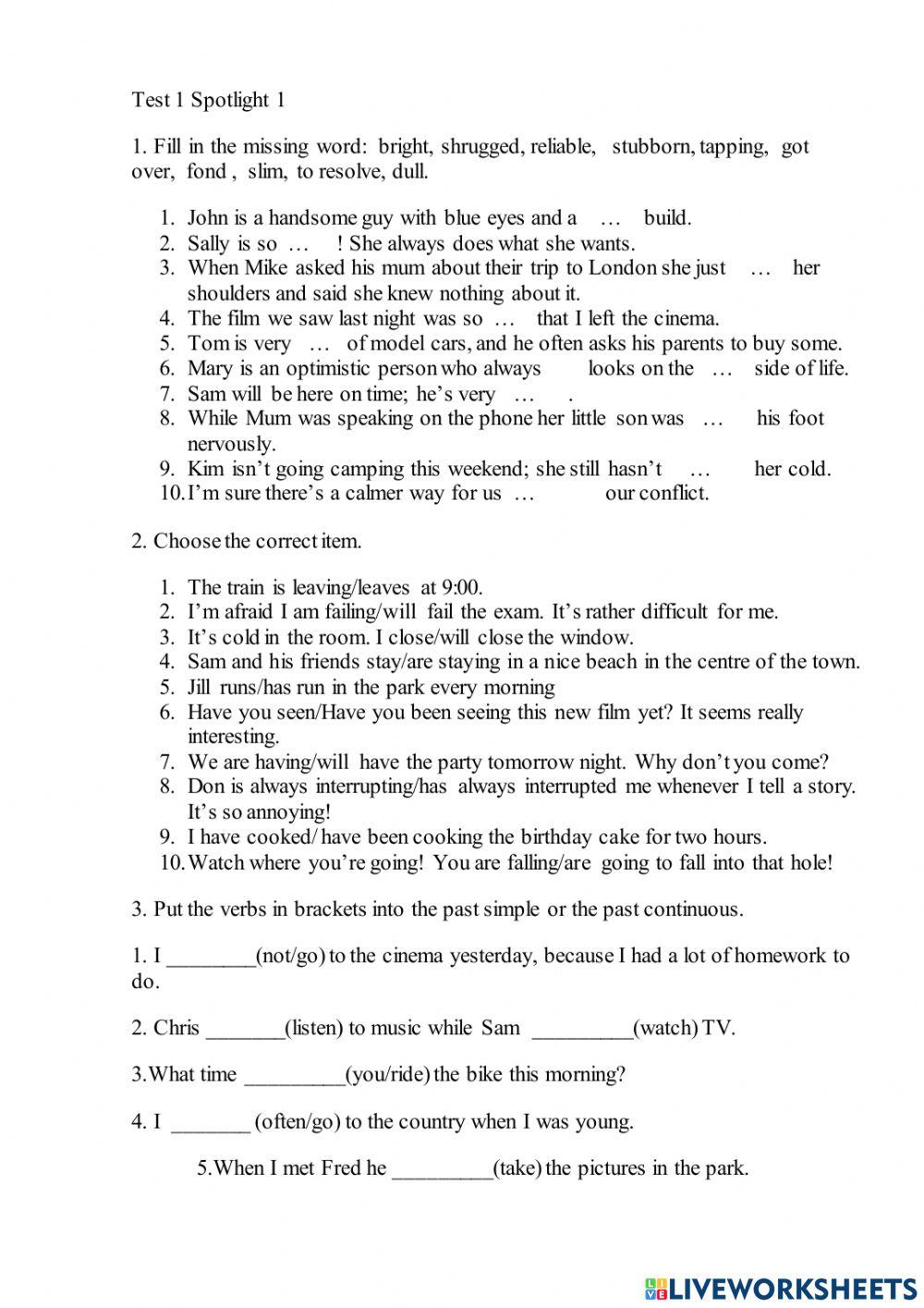 Spotlight 8 Mod… | Free Interactive Worksheets | 4007055