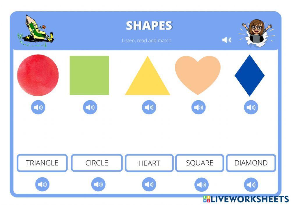 Shapes-1 interactive worksheet | Live Worksheets