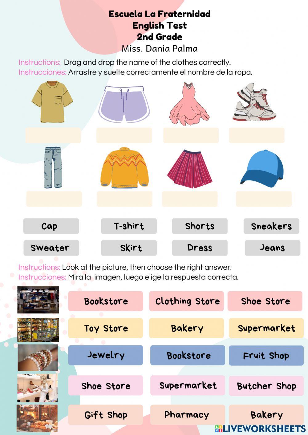 1576786 | 2nd Grade- English Test | Dania Palma