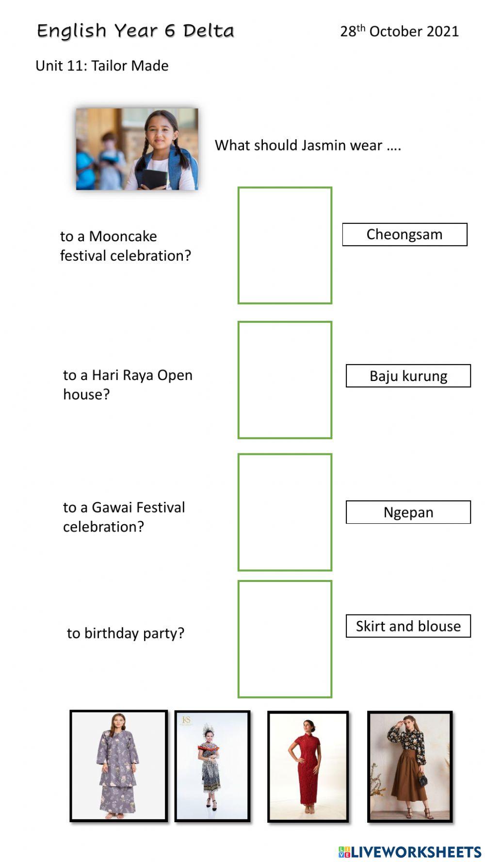 Tailor Made interactive exercise for gred 6 | Live Worksheets