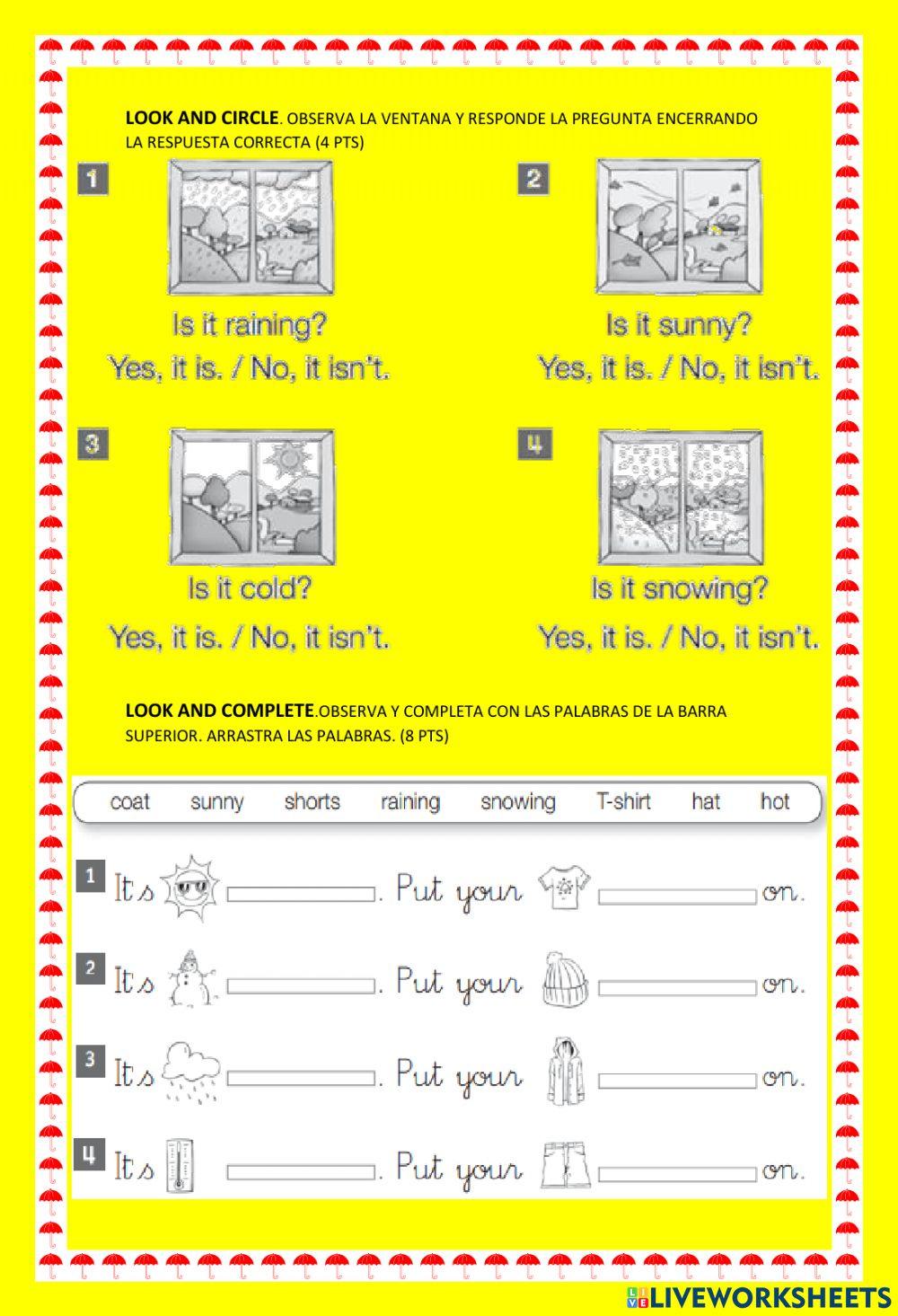 Weather worksheet | Live Worksheets