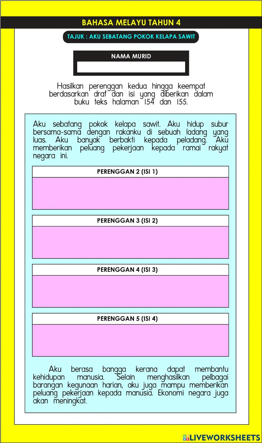 Aku Sebatang Po… | Free Interactive Worksheets | 1577264