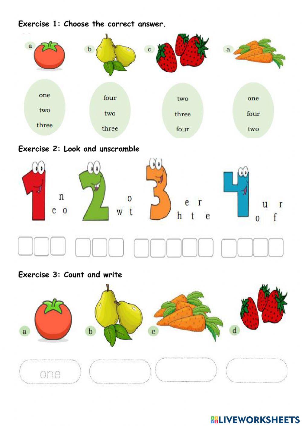 Grade 1 - number 1-4 1577695 | Phung Chen | Live