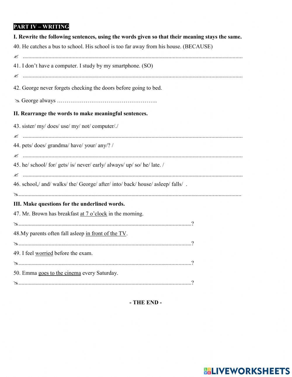 DISCOVERY - TEST 3 | haphuong1403 | Live Worksheets