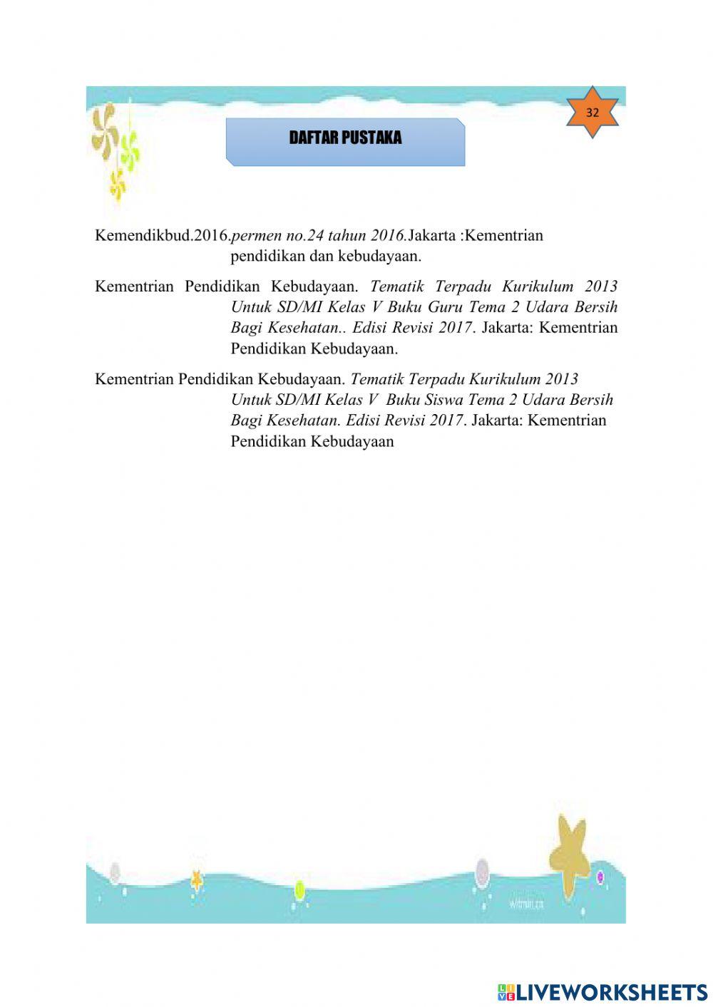 Pembelajaran 3 bagian b worksheet | Live Worksheets