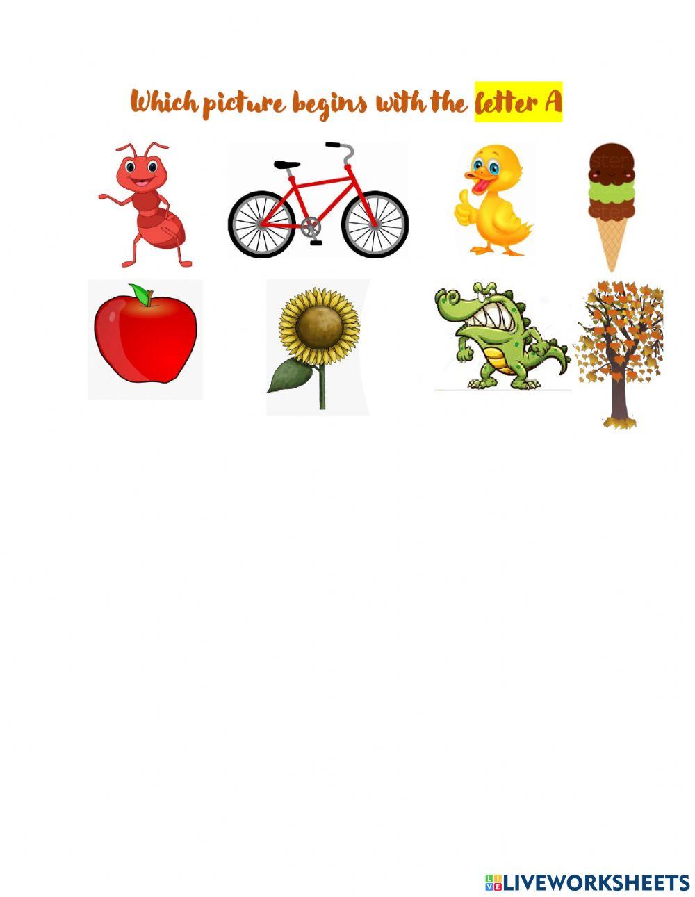 Letter A 1577971 | Nguyễn Thị Hằng | Live Worksheets