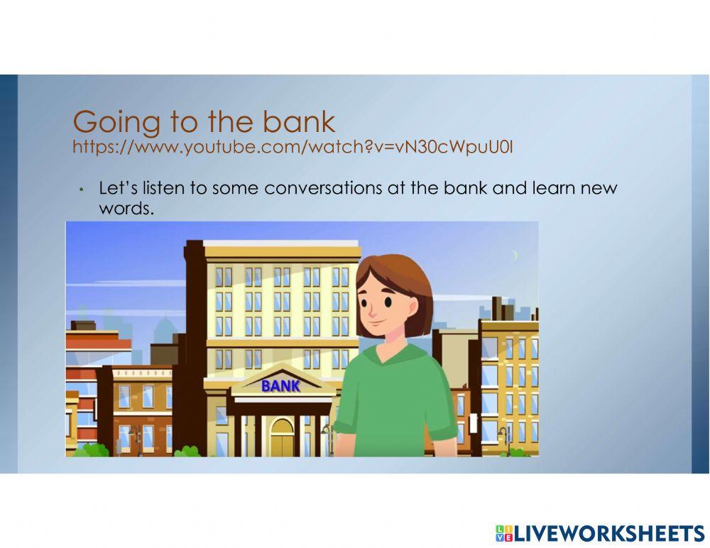 At the bank activity | Live Worksheets