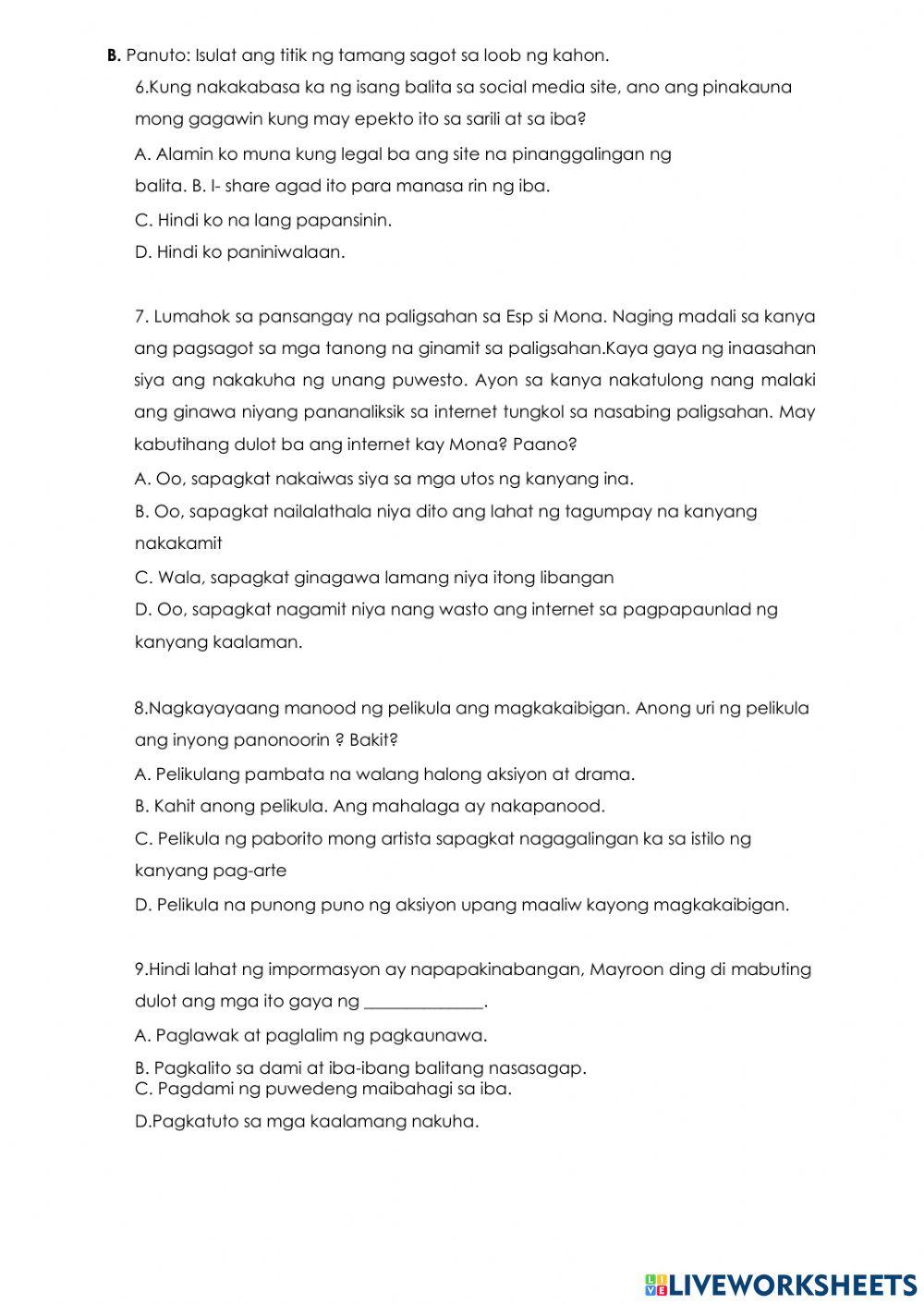 Q1 esp 5 ww2 worksheet | Live Worksheets