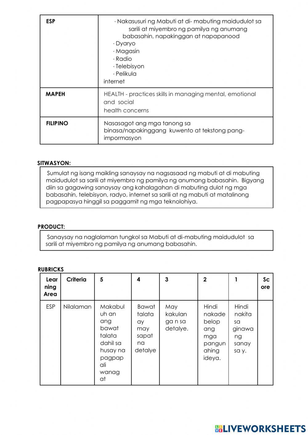 Q1 esp 5 ww2 worksheet | Live Worksheets