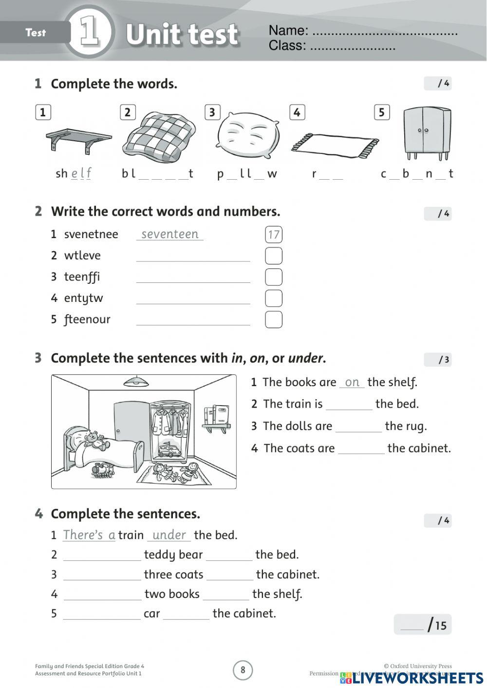 Unit 1: clean up | Free Interactive Worksheets | 1577943