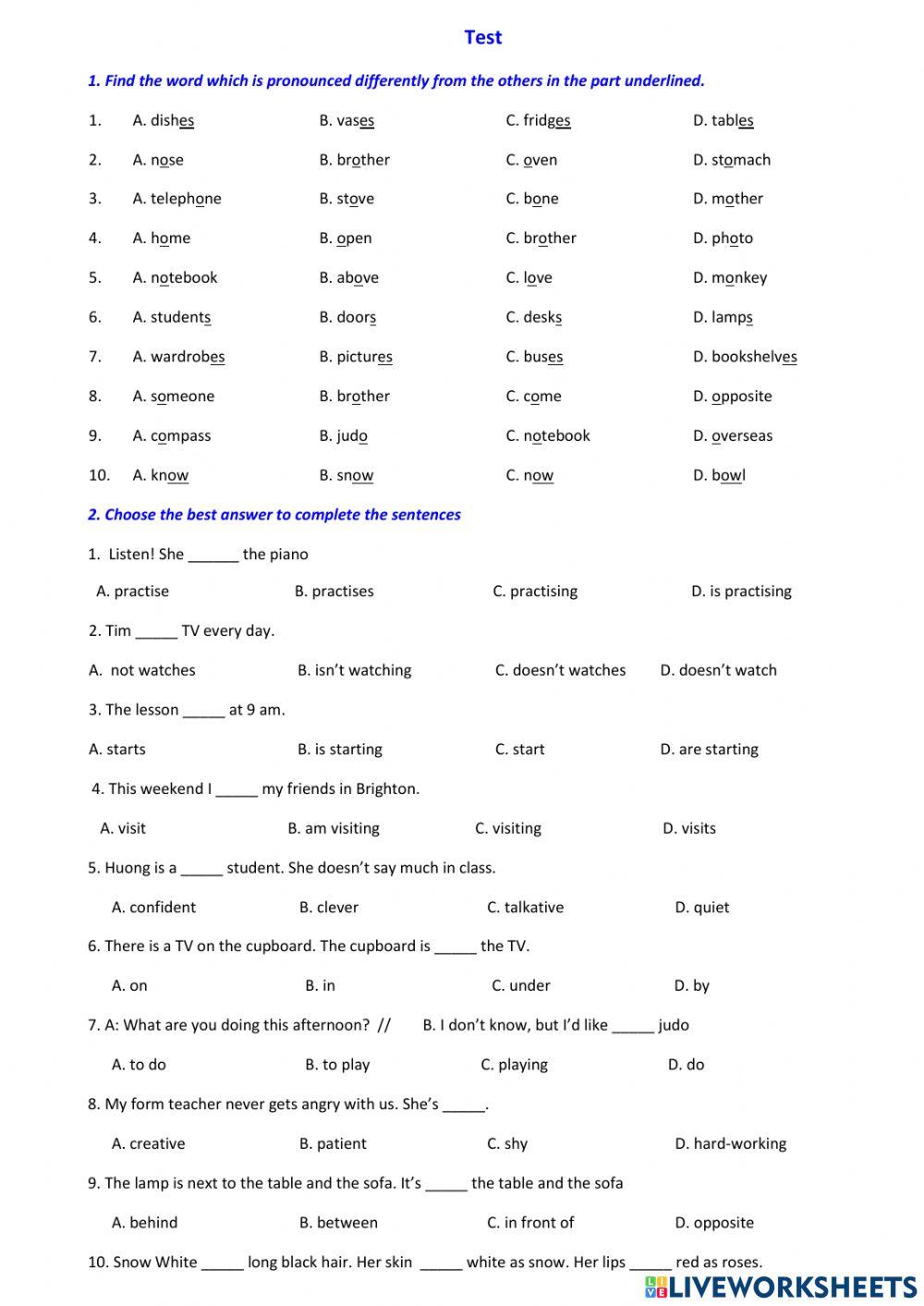 5223671 | G6-test | Trần Thị Thanh | LiveWorksheets