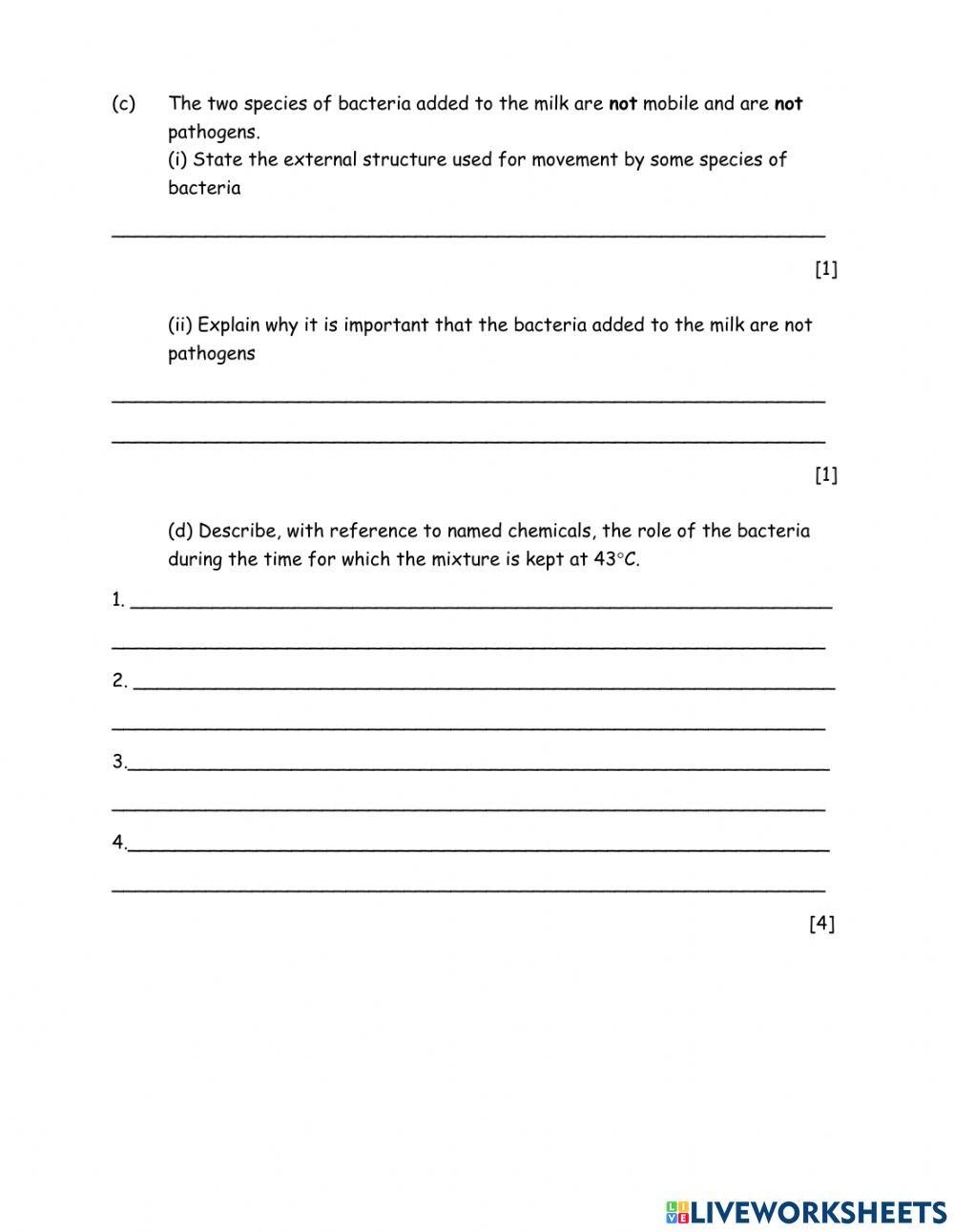 Microorganisms in the food industry interactive worksheet | Live Worksheets
