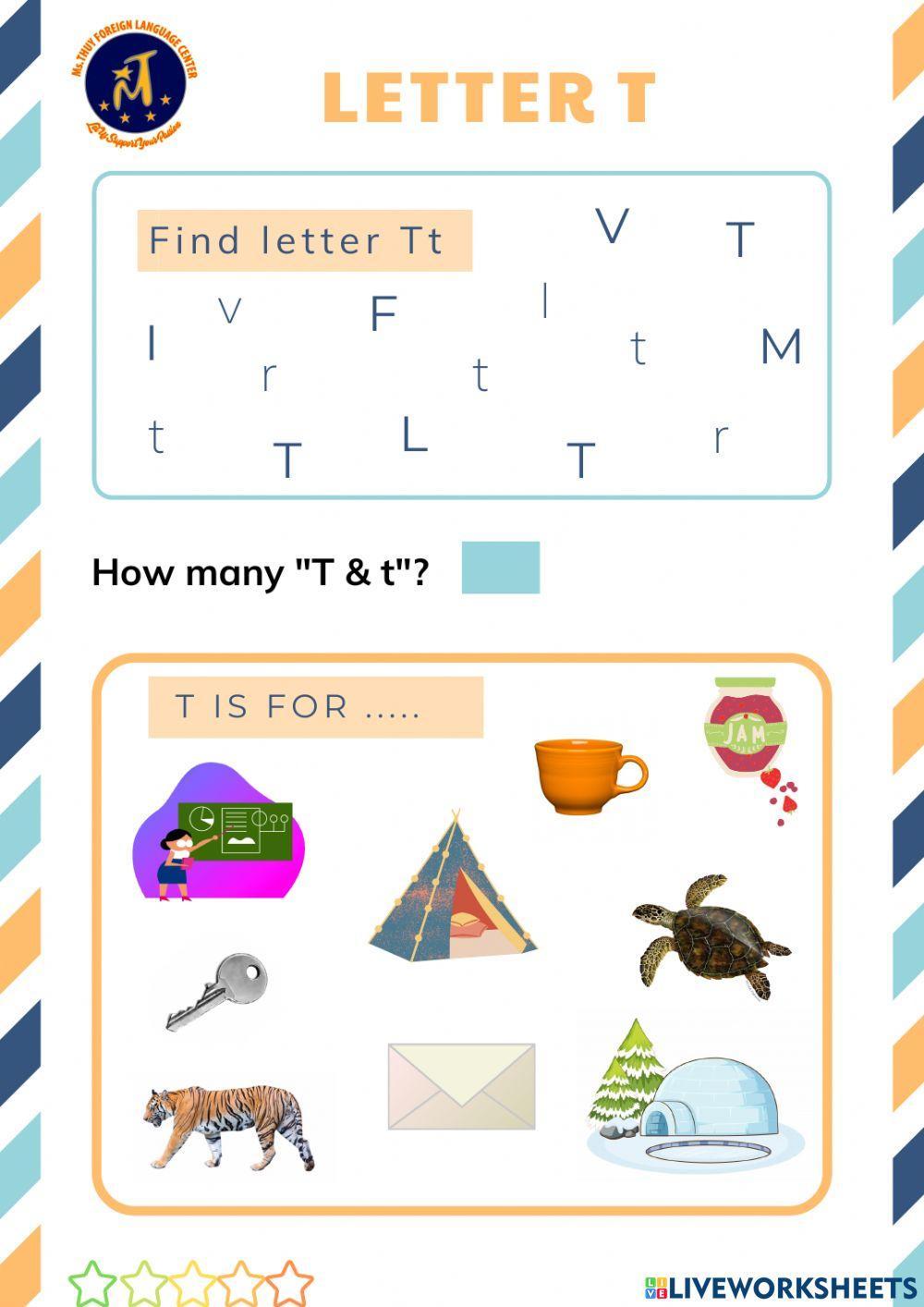 Find Letter Tt | Free Interactive Worksheets | 1578813