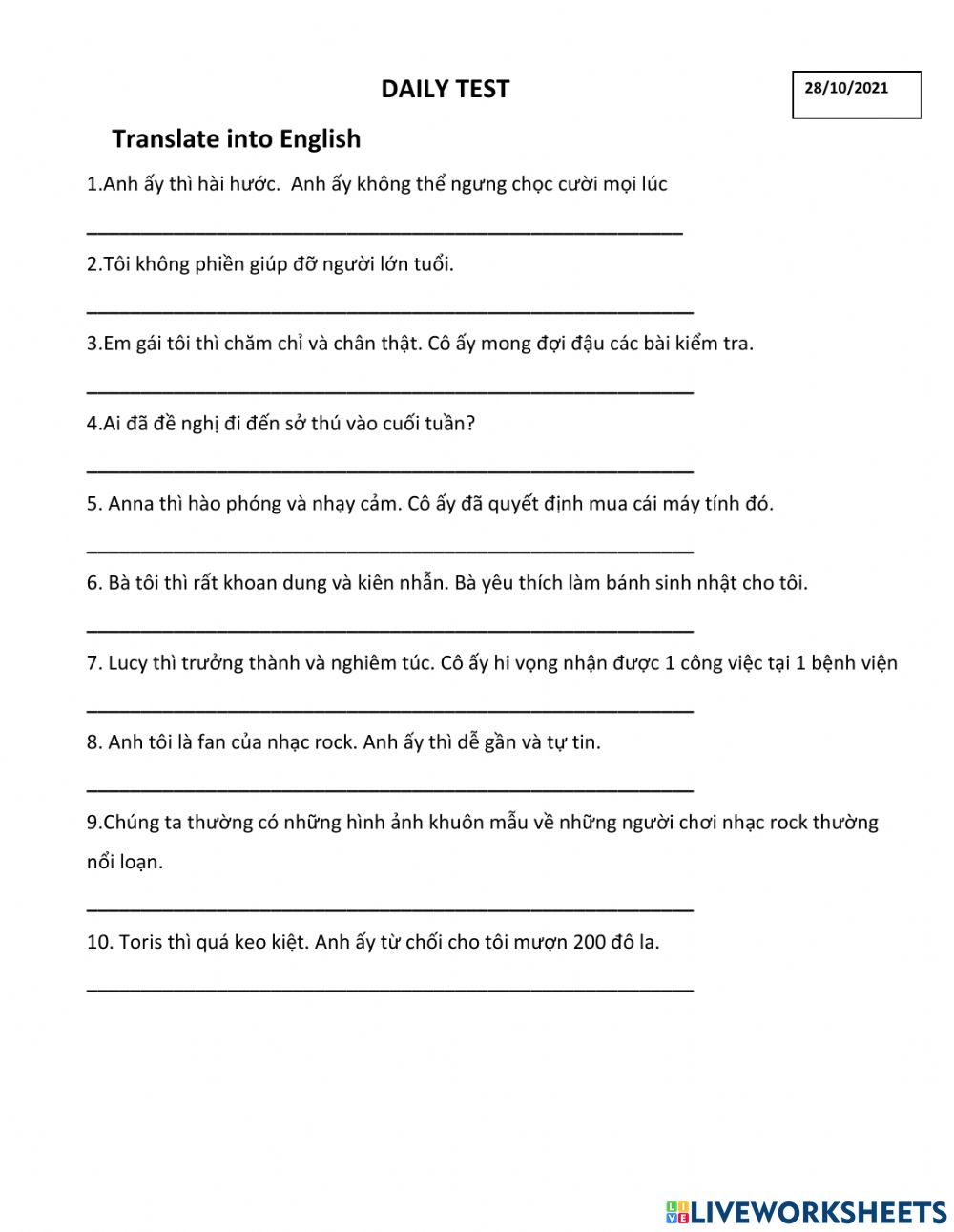 Personalities worksheet for 7 | Live Worksheets