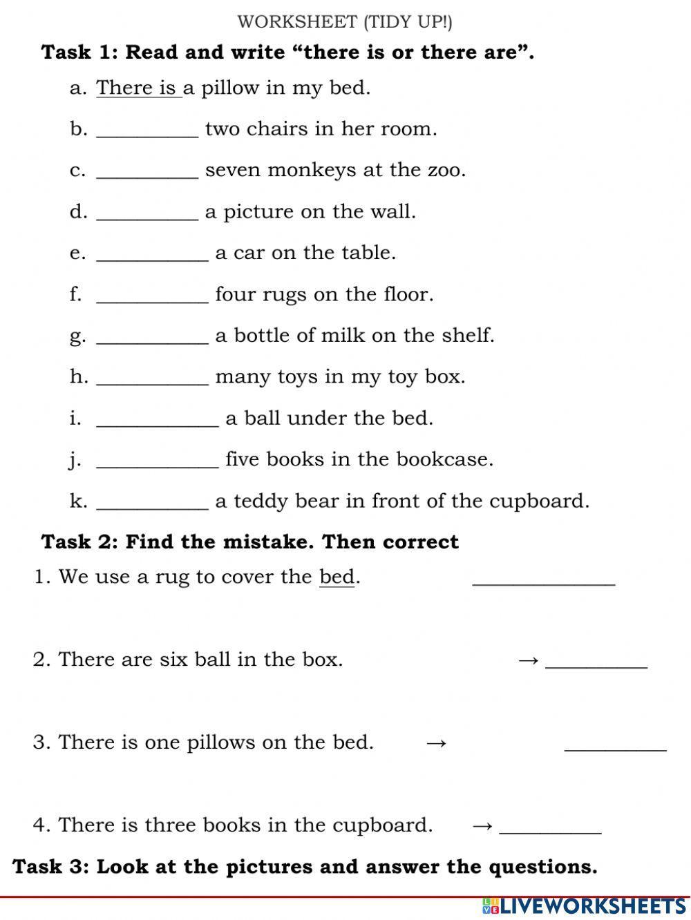 Unit 13 tidy up | Free Interactive Worksheets | 1579165