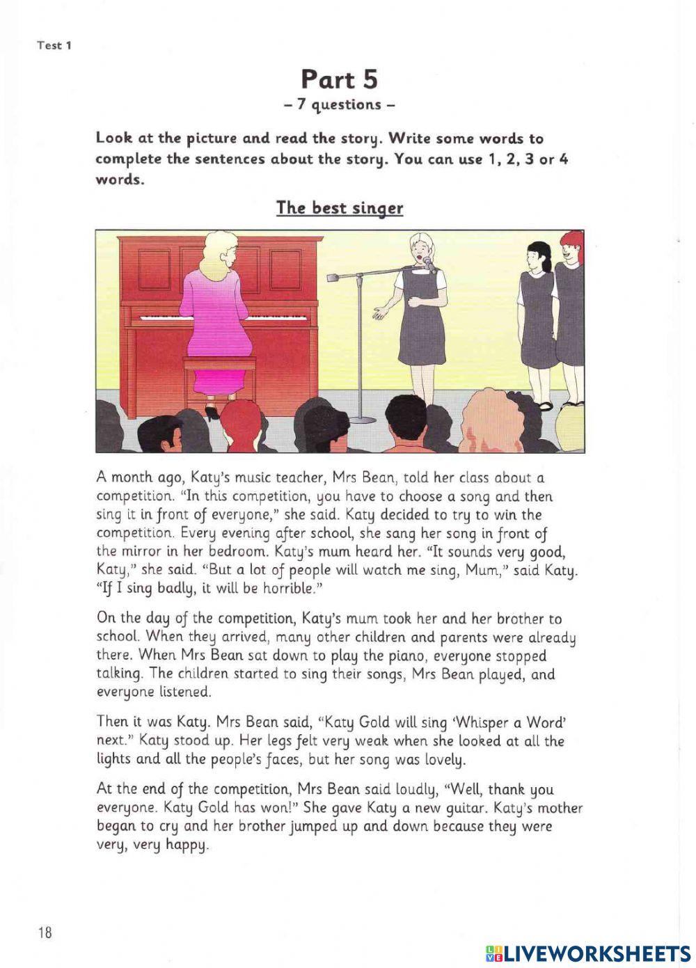 FLYERS READING -WRITING TEST 87.2 4223556 | phuongvubmt