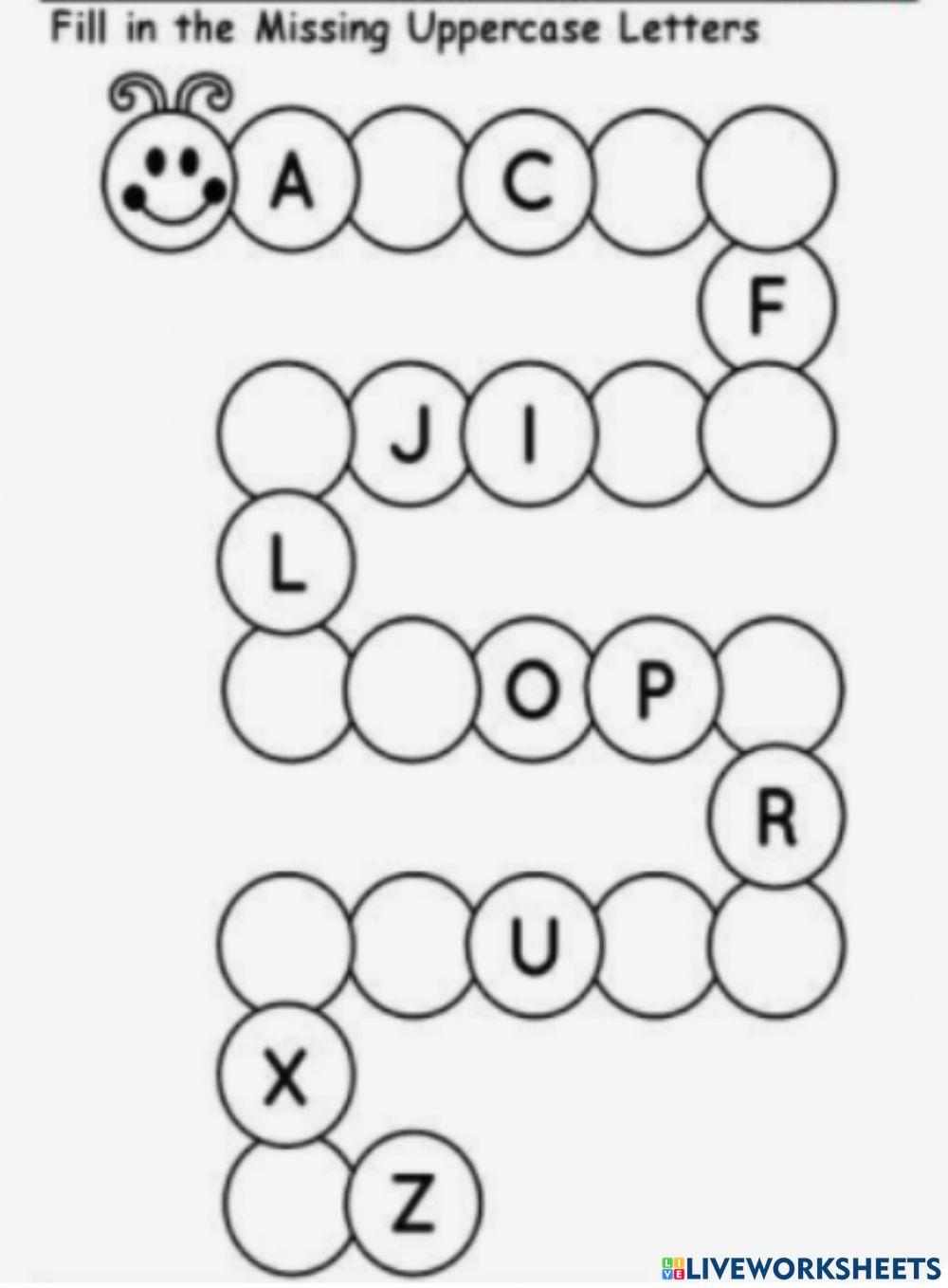 Fill in the letters worksheet | Live Worksheets