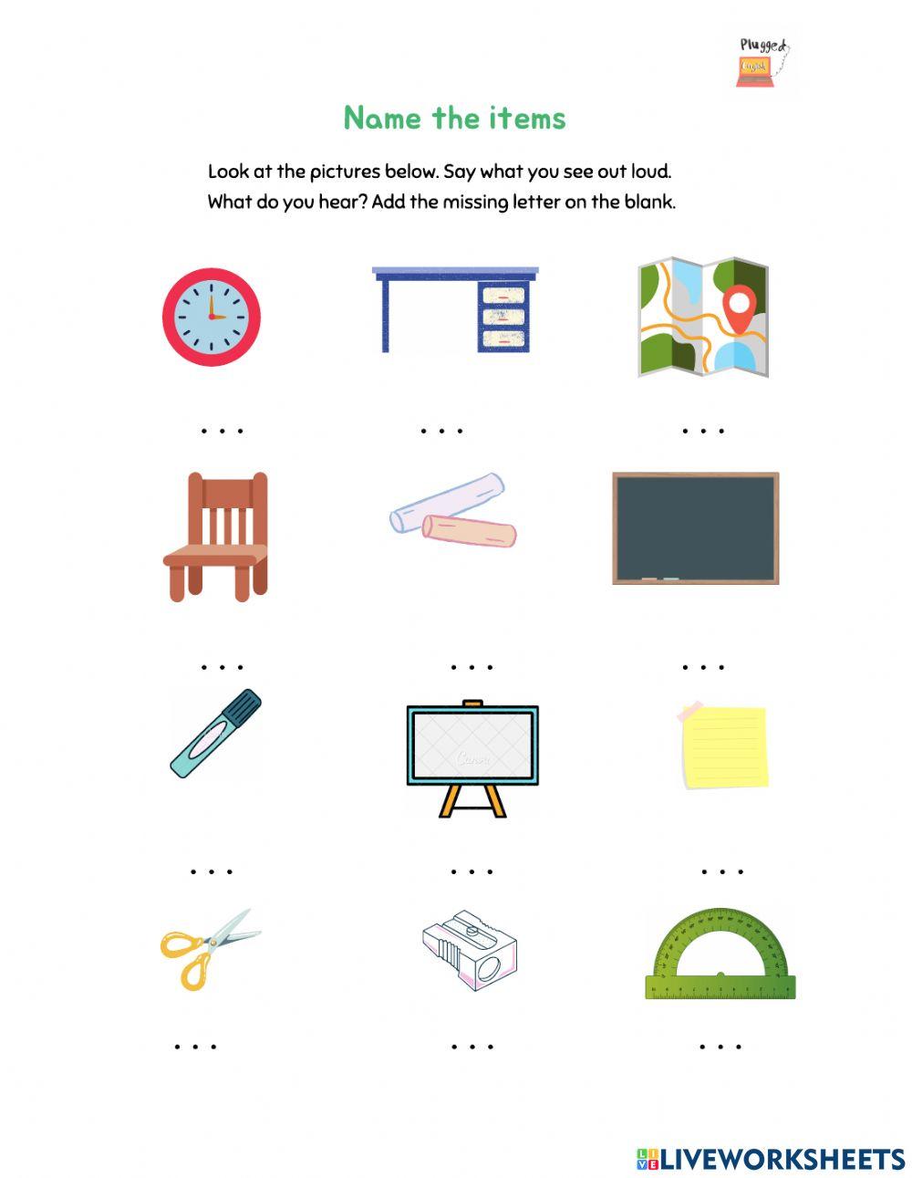 Things in the c… | Free Interactive Worksheets | 1579446