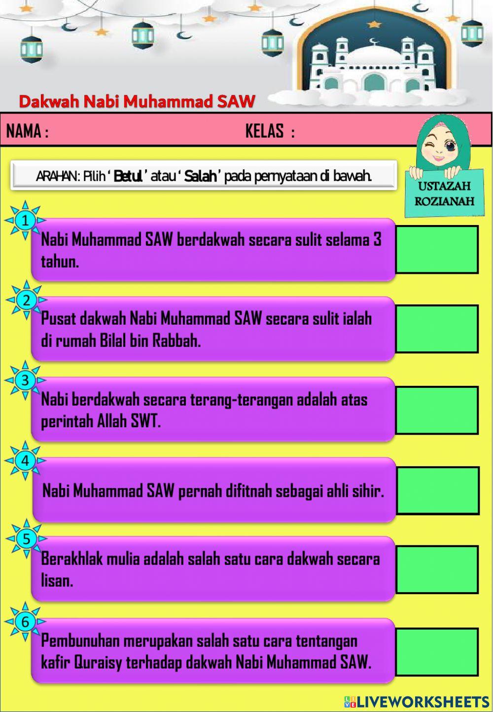 1579530 | Dakwah nabi muhammad saw | ROZIANAH BINTI NAHAR