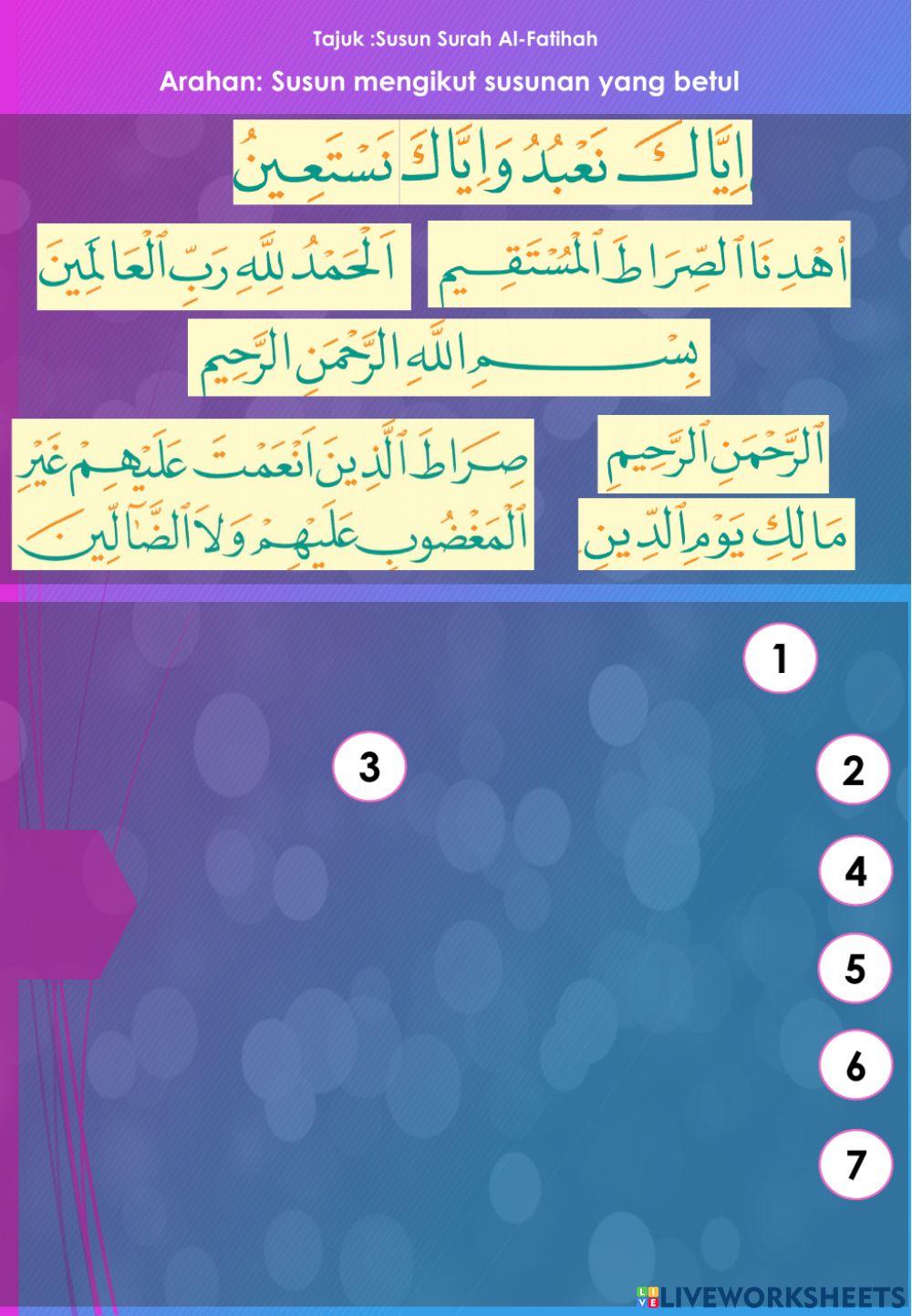 1579680 | Surah al fatihah | hasnizatul | LiveWorksheets