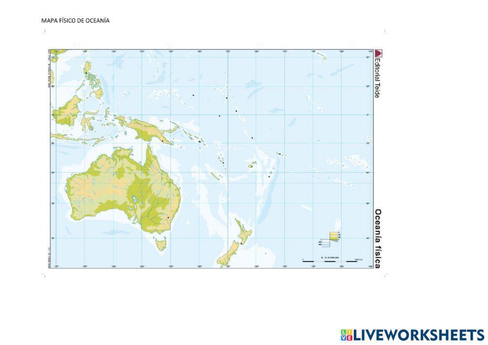 Relieve oceanía | Free Interactive Worksheets | 1580355