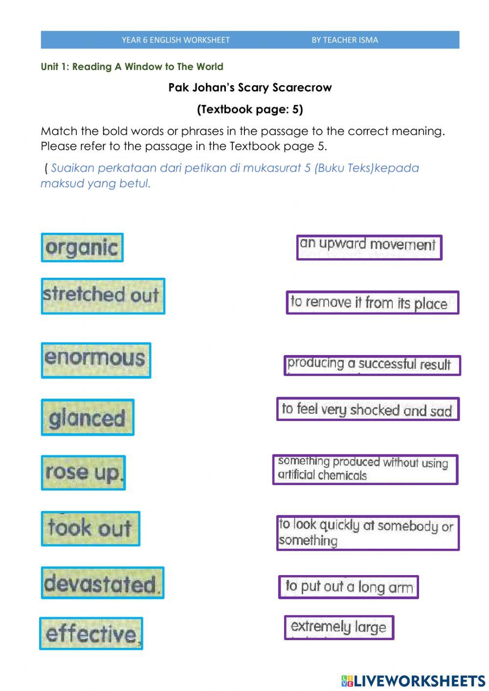 Year 6 unit 1 activity | Live Worksheets