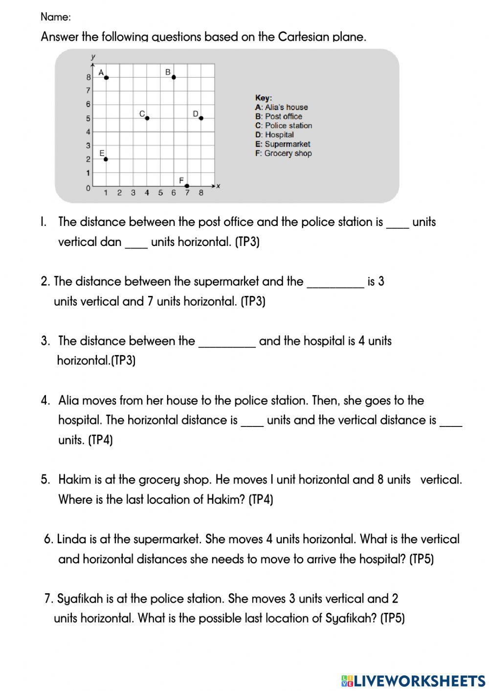 Coordinate year 6 online exercise for | Live Worksheets