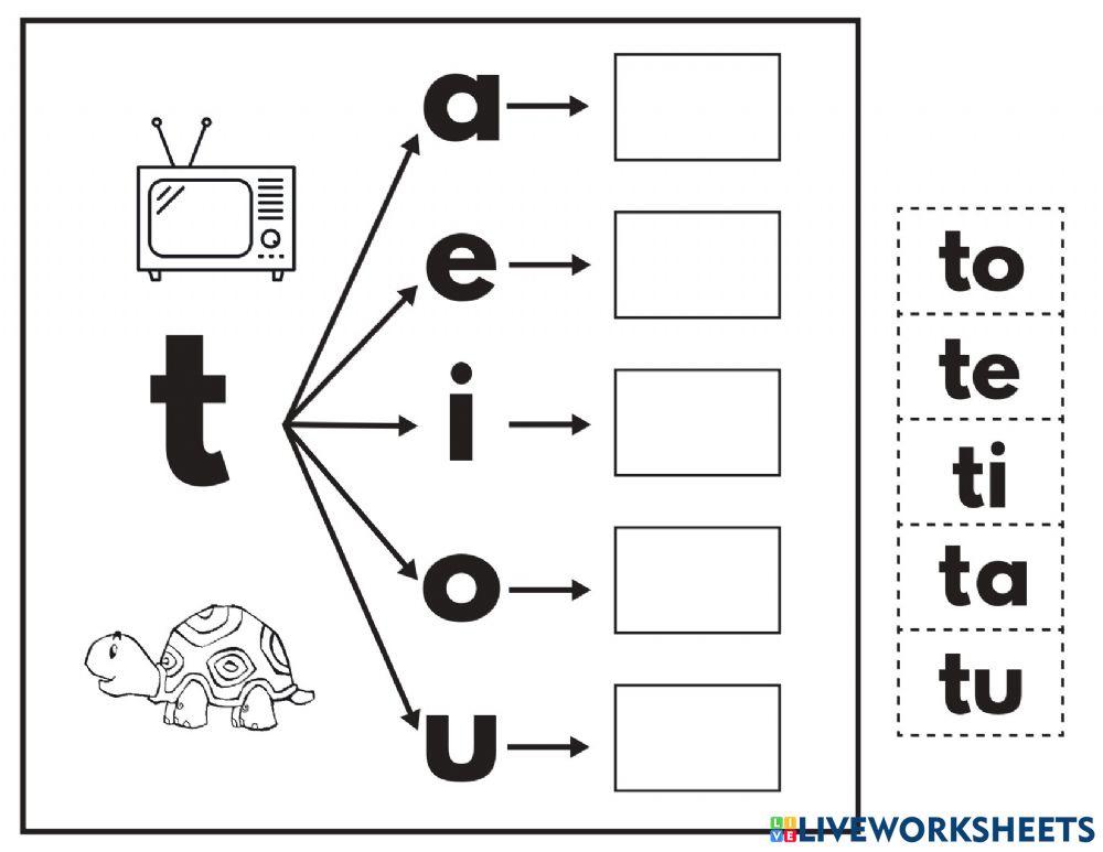 Letra T | Free Interactive Worksheets | 1581042