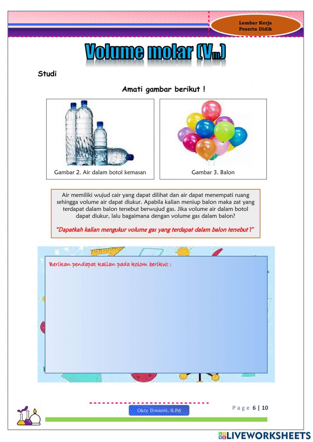 LKPD-Massa molar zat dan Volume molar gas worksheet | Live Worksheets