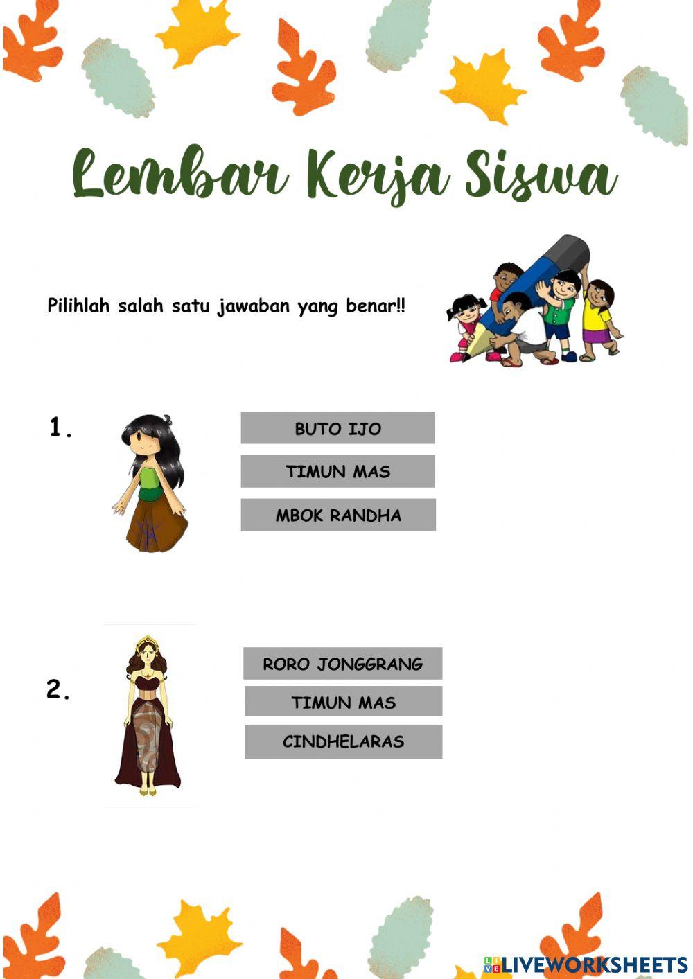 Kuis Dongeng interactive worksheet | Live Worksheets