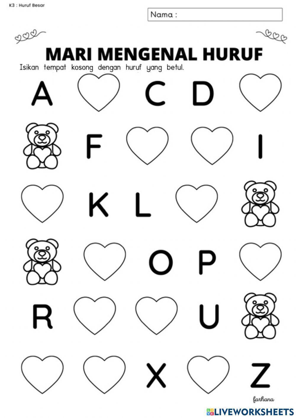 Huruf BESAR 2957 | Farhana | Live Worksheets