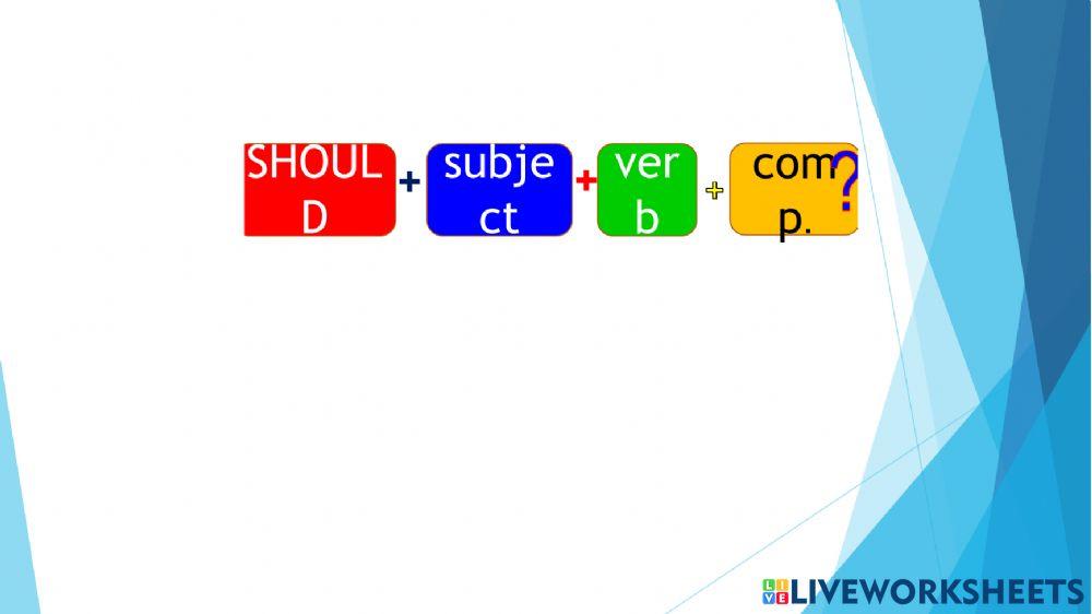 Modal should worksheet | Live Worksheets