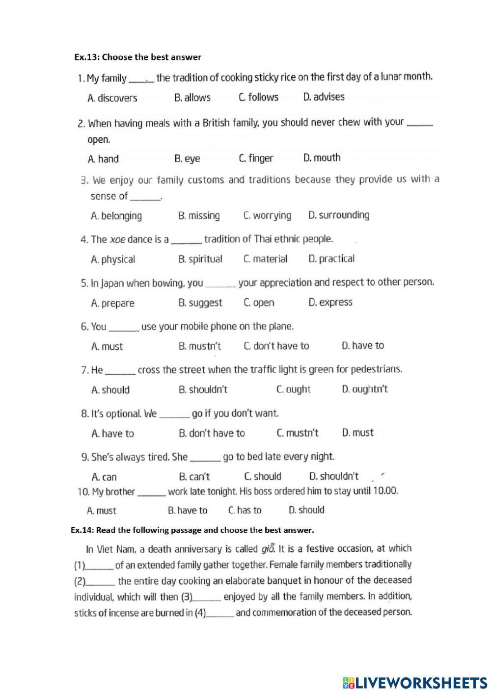 Grade 8 - Revis… | Free Interactive Worksheets | 1582791