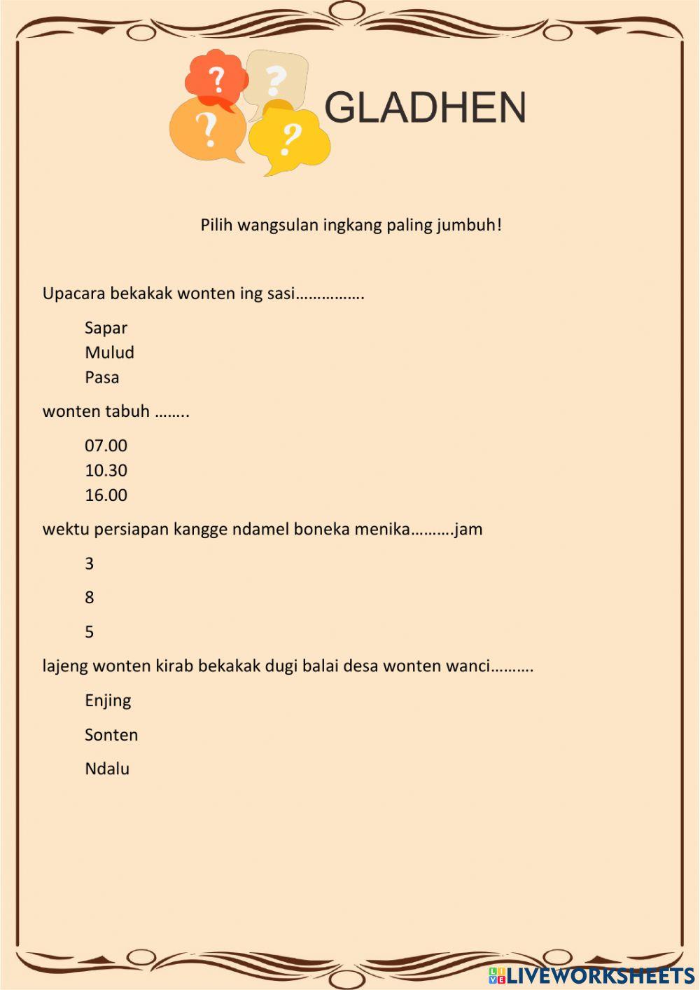 Cekbox 1583368 | Sekar Dwi Ayuni | Live Worksheets