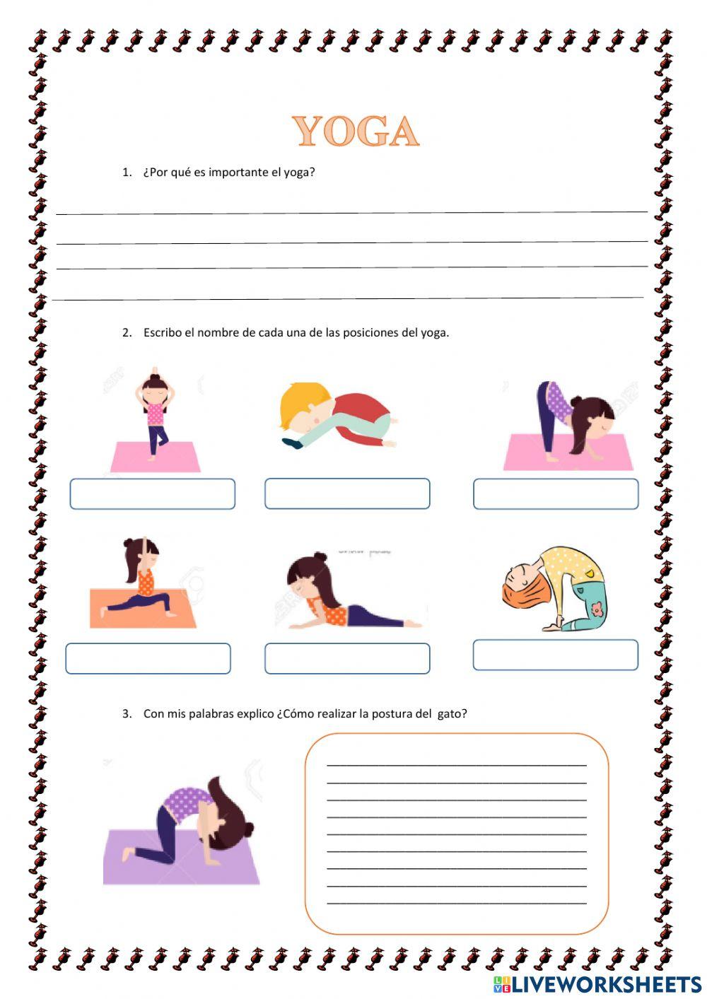 Yoga | Free Interactive Worksheets | 1583665