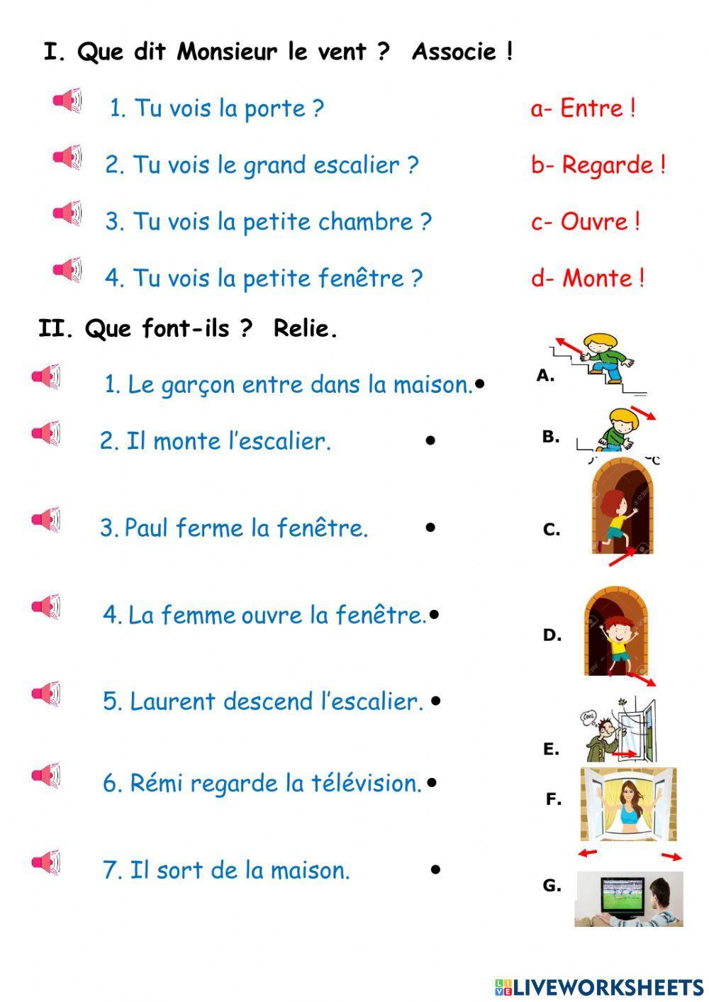 Verbes- A2 online exercise for | Live Worksheets
