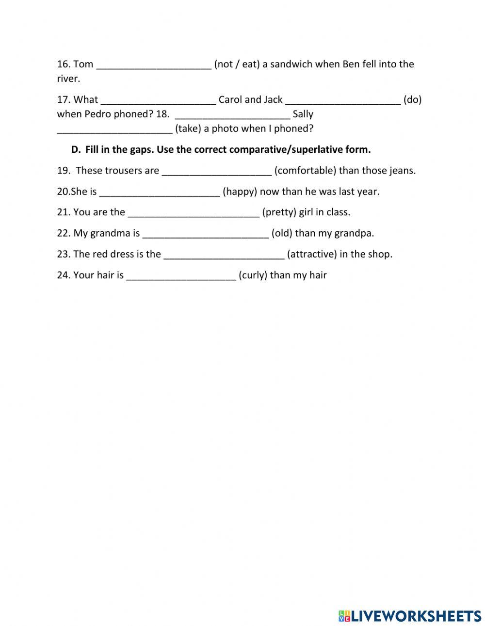 Test 2-4C worksheet | Live Worksheets
