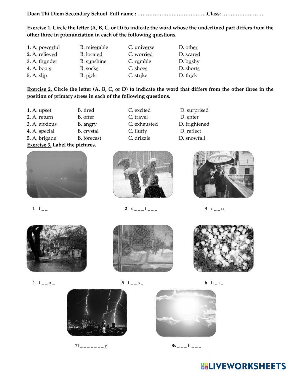A2.Unit3.Vocab 1 online exercise for | Live Worksheets