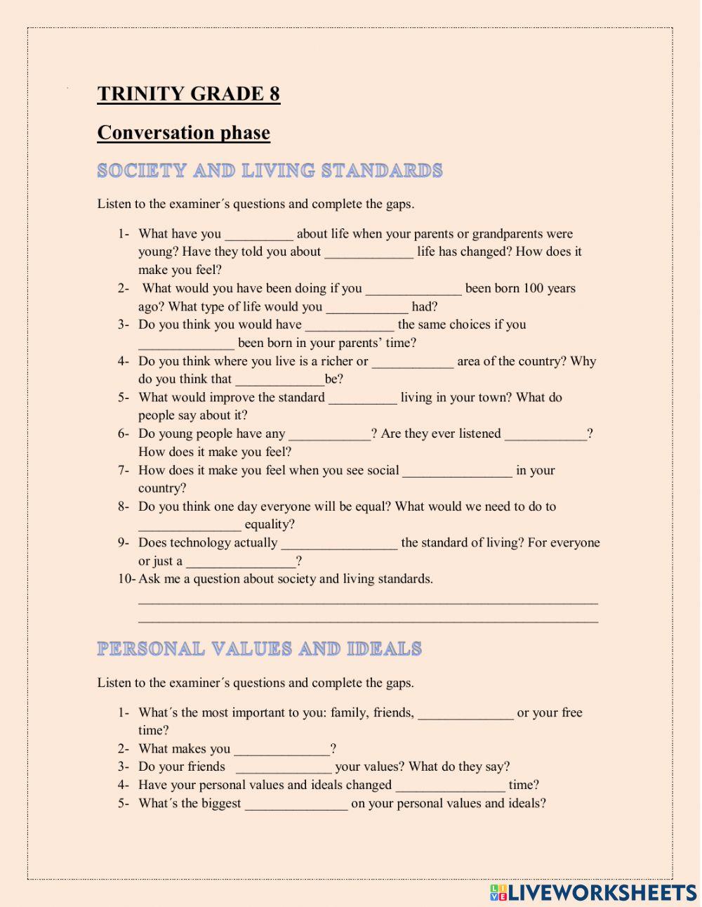 Conversation ph… | Free Interactive Worksheets | 1584829