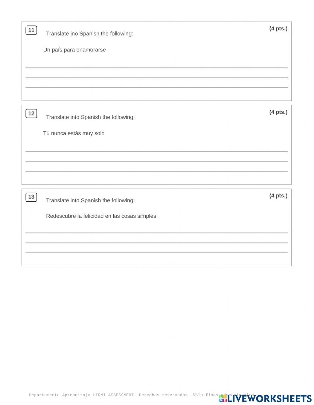 3446868 | Written Test 8B | PatyE | LiveWorksheets