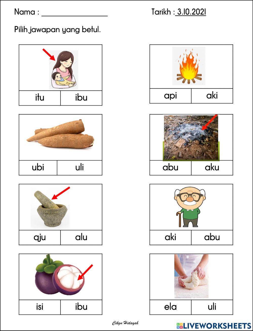 BM suku kata vkv worksheet | Live Worksheets