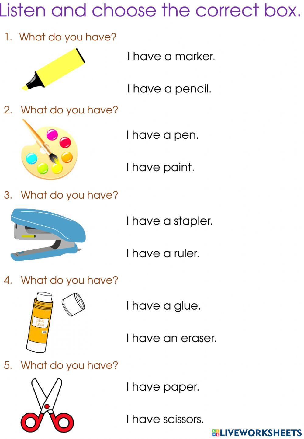 School things online exercise for kindergarten | Live Worksheets