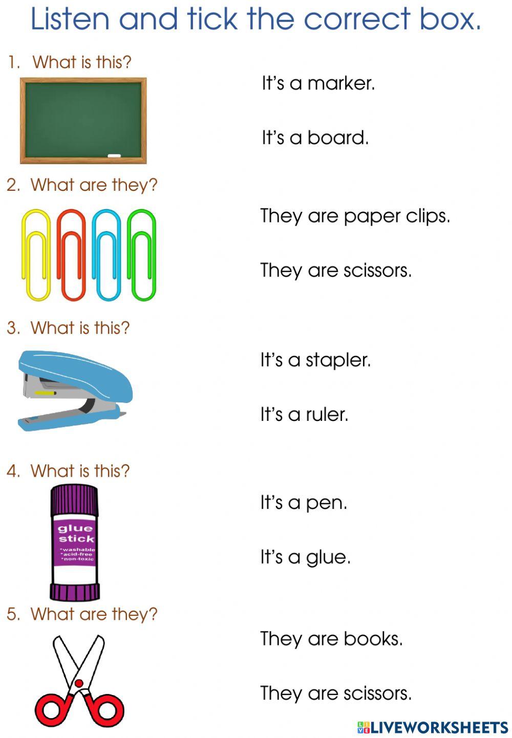 School things online exercise for kindergarten | Live Worksheets