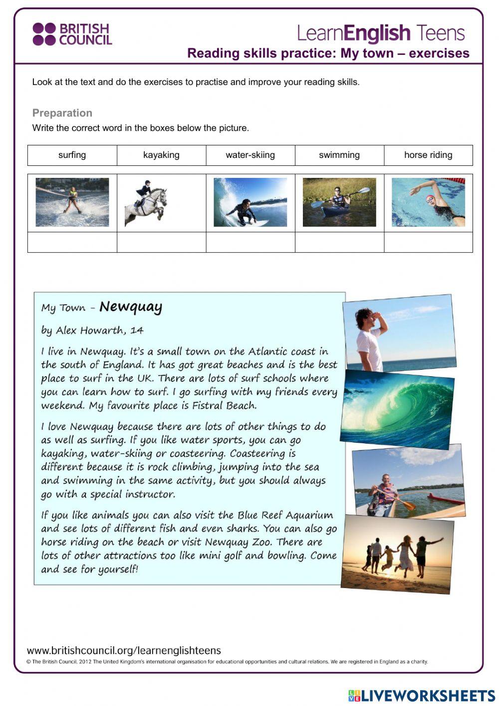 Hometown | Free Interactive Worksheets | 4193779