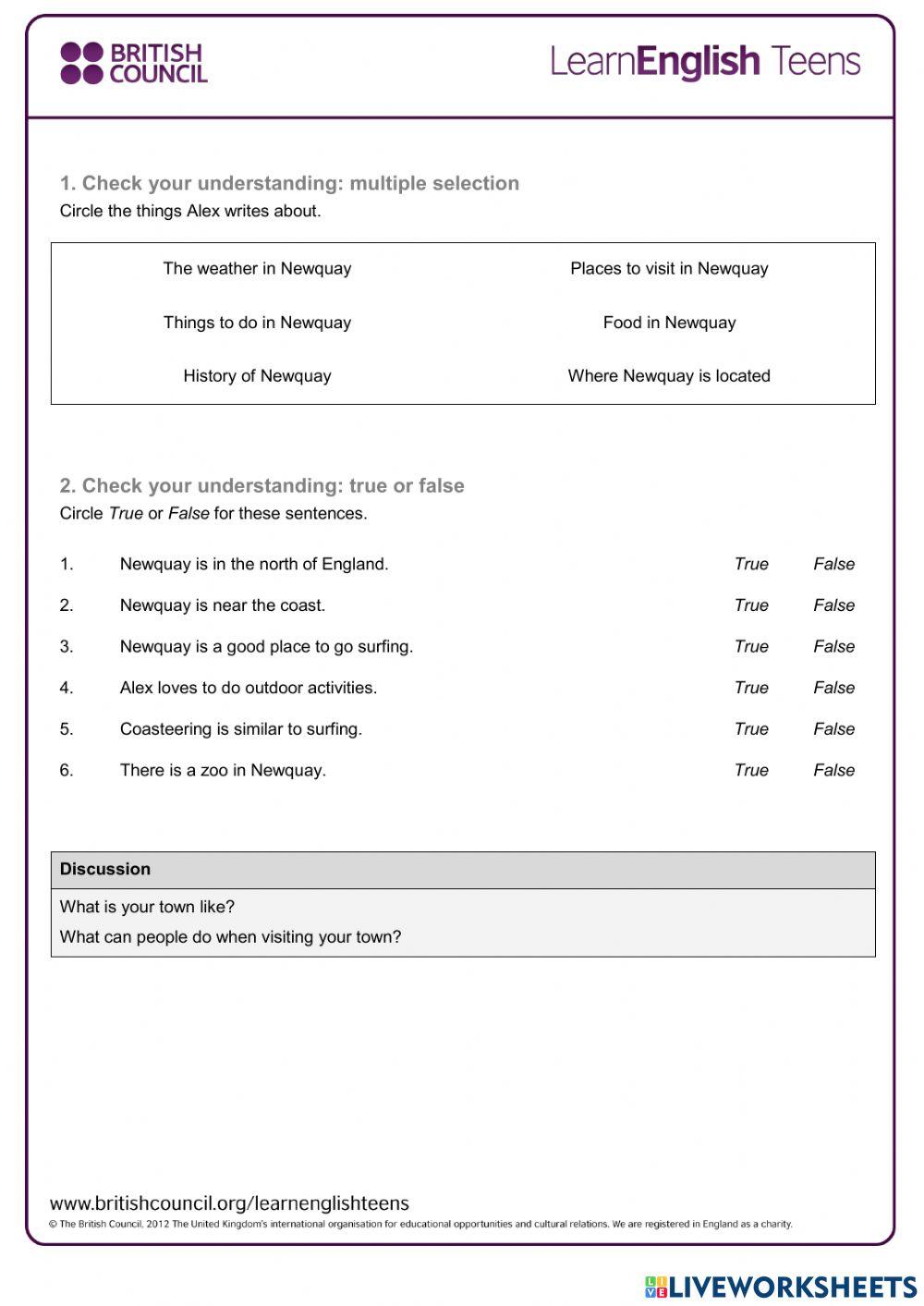 Hometown | Free Interactive Worksheets | 4193779