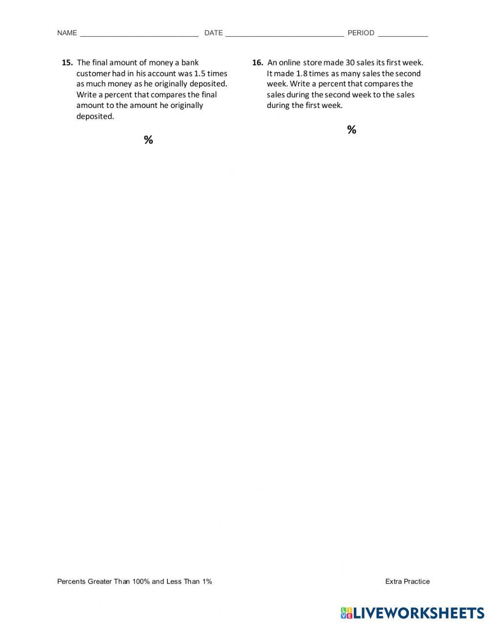 Lesson 2-2 Extra Practice Worksheet online exercise for | Live Worksheets