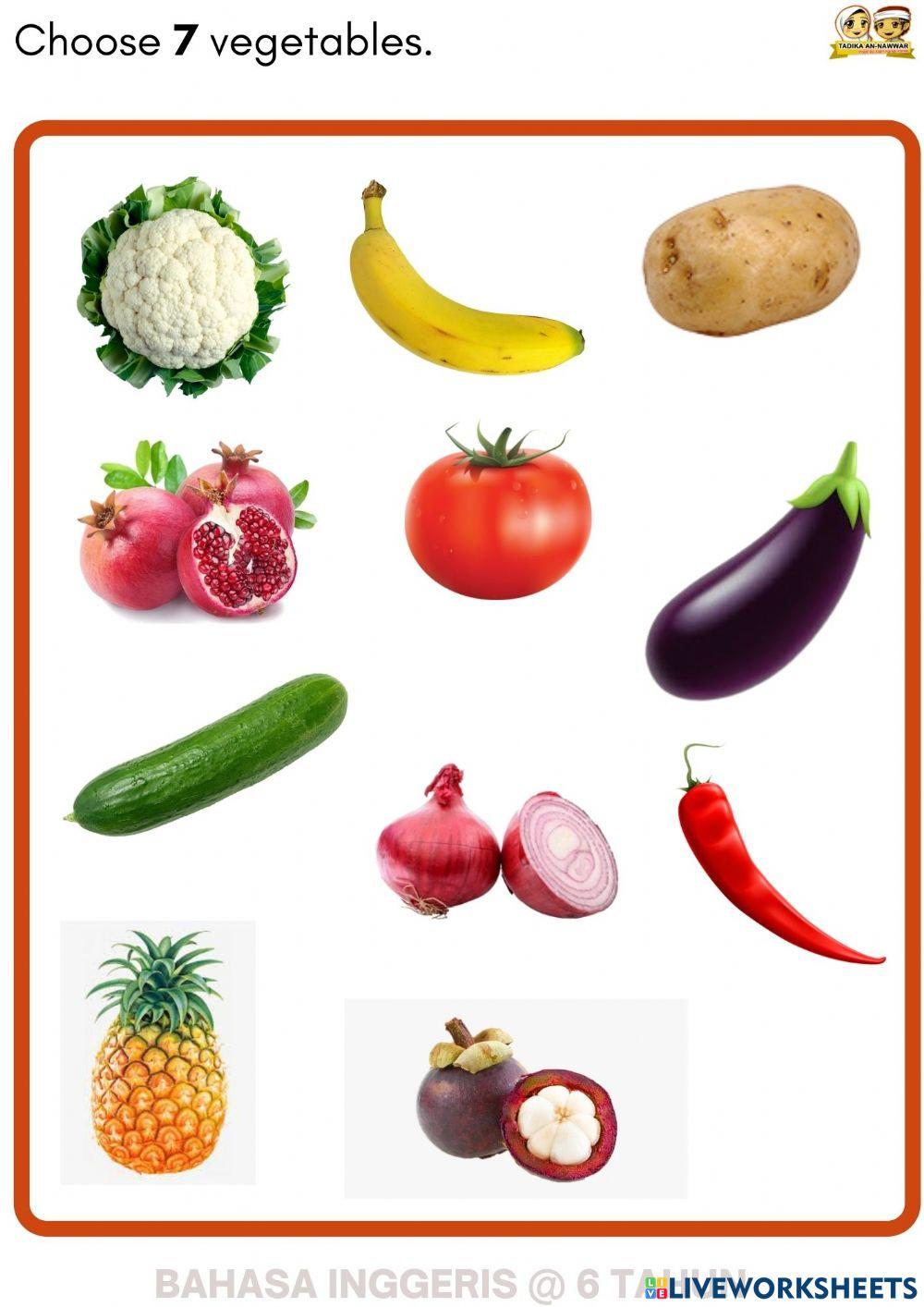 Bi : Fruit or vegetable (2) worksheet | Live Worksheets